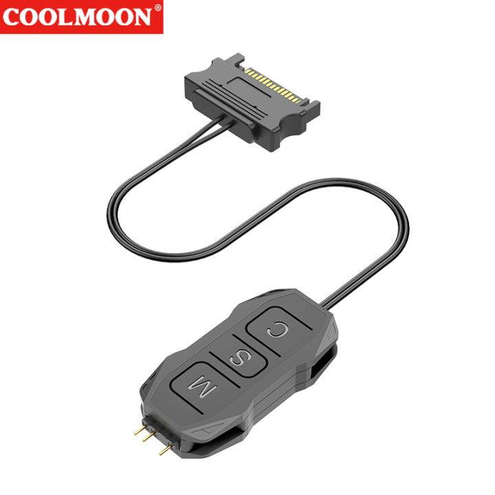 RGB Remote Controller ARGB 5V 3PIN To SATA LED Color Intelligent Fan ...