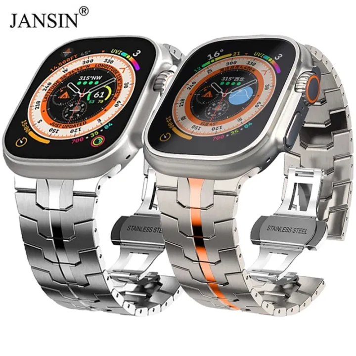 Luxury Titanium Color Strap for Apple Watch Ultra 2 Band 49mm 46mm 45mm ...