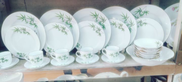 akij tableware er green leaf dinner set 35 pcs | Daraz.com.bd