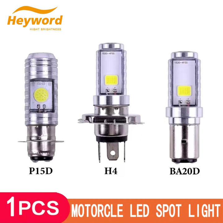 H4 LED Moto H6 BA20D LED Motorcycle Headlight Bulbs 2 Sides COB White ...