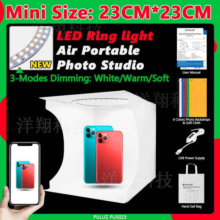 Puluz Light Box Ring Led Folding Lightbox Tent Box Kit Photo Studio ...
