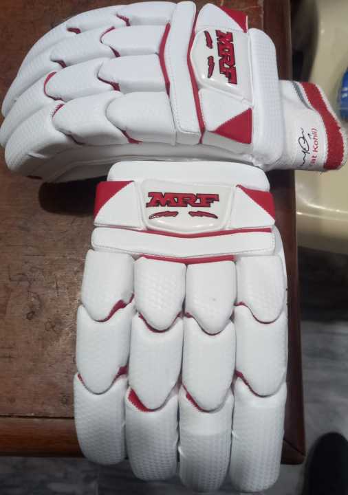 New MRF Batting Gloves Edition BLACK AND RED Hard Ball Player Edition ...