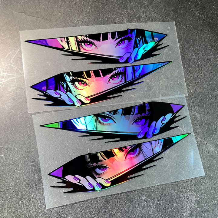 1 Pair JDM Anime Girl Motorcycle Waterproof Sticker for Motorcycle ...