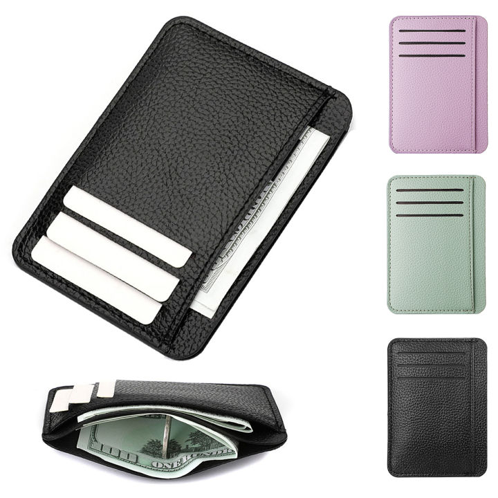 Slim Soft Wallet PU Leather Mini Credit Card Wallet Candy Color Bank ...