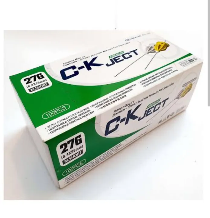 C K Ject 27 G 0.4*25mm Medium Short Dental anesthetic Needle 100pcs ...