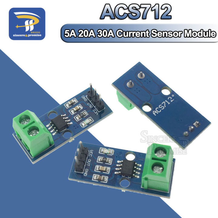 1pcs New 5a 20a 30a Hall Current Sensor Module Acs712 Model For Arduino Ac Dc Current Detection