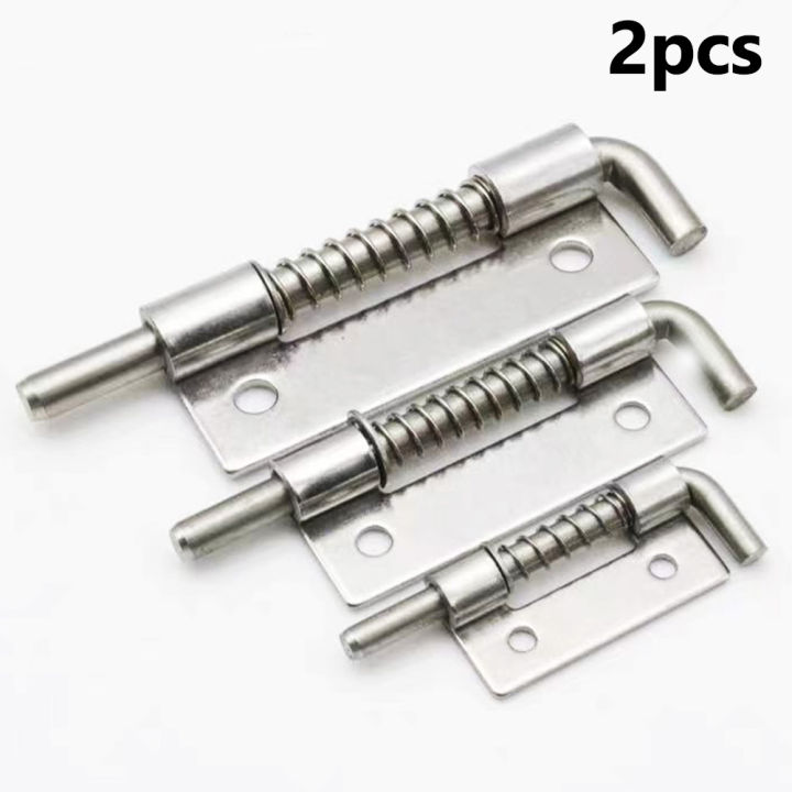 2PCS Spring Loaded Latch Pin 304 Stainless Steel Silver Window Cabinet ...