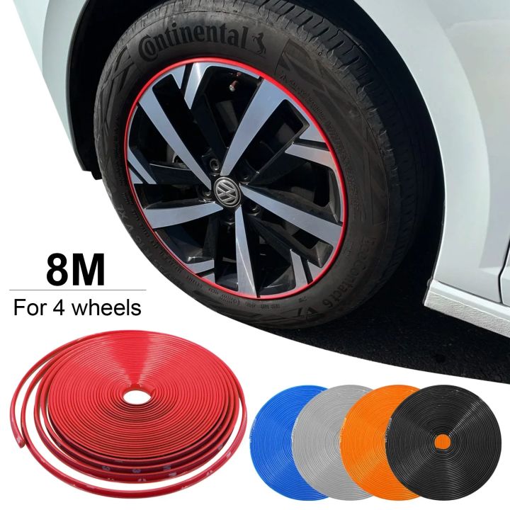 Universal 8M Car tires Styling Mouldings Rim Protect Strip Wheel Edge ...