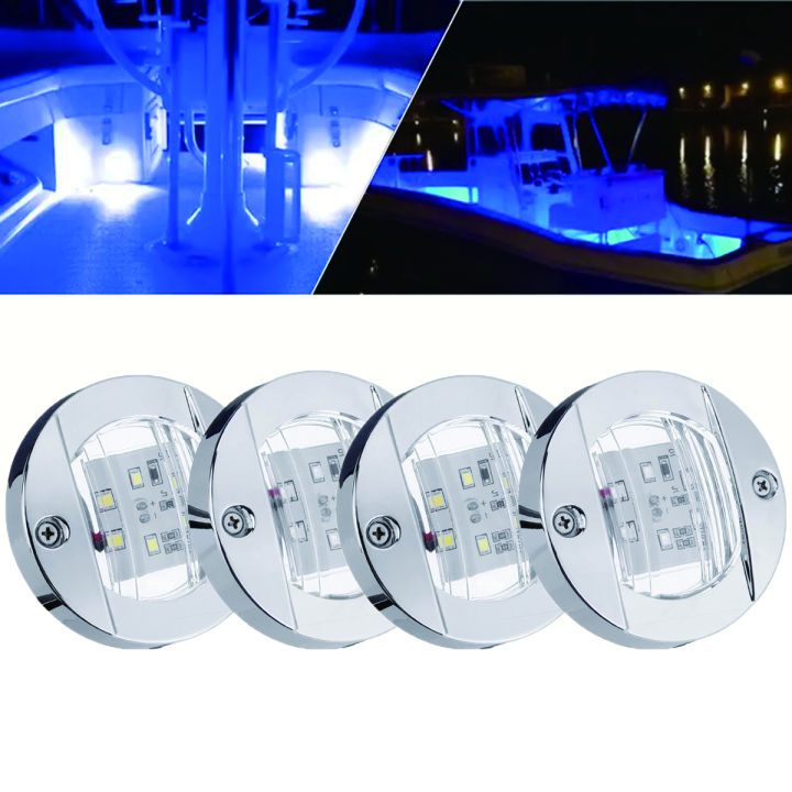 4x 12V Marine Stern Circular 6W LED Taillights Navigation Lights, Deck ...