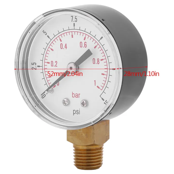 Pressure Gauge Low Pressure Gauge Water Pressure Meter Dual Scale Dial ...