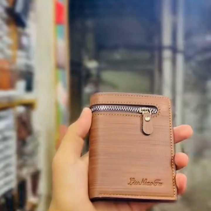 Men’s Genuine Leather Wallet with Zipper | Slim Bi-Fold Cash & Card ...