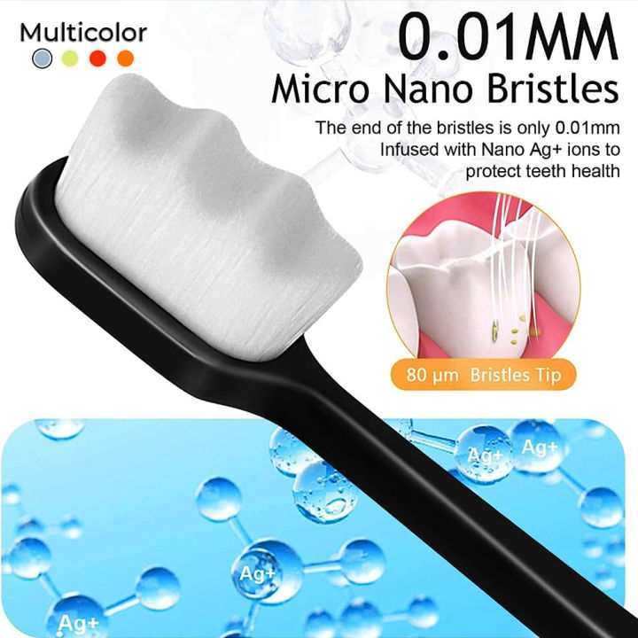 Ultra Fine Soft Nano Bristle Toothbrushes for Adults – Deep Cleaning ...