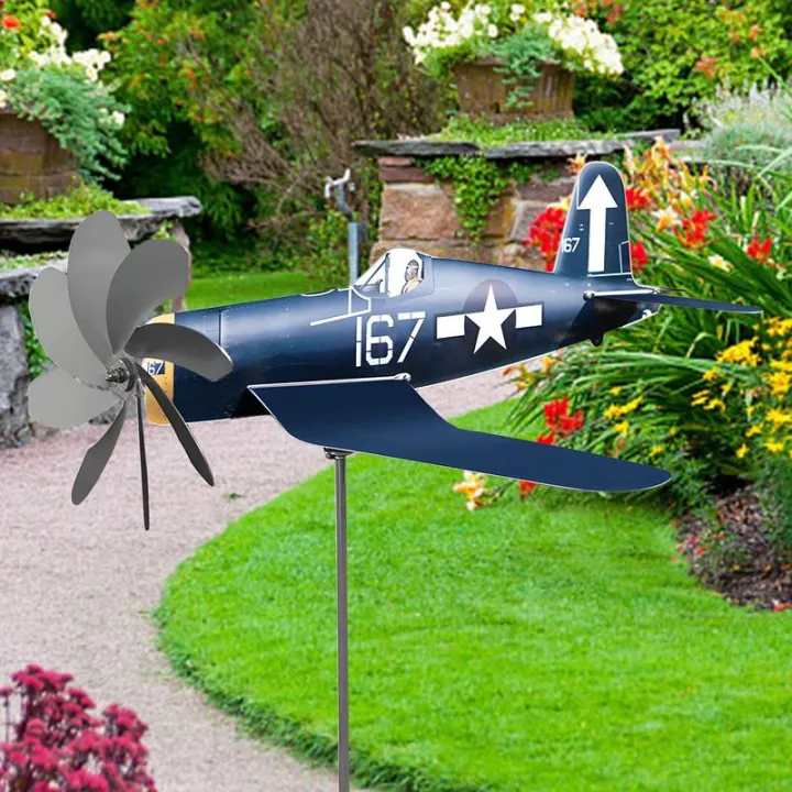 Aircraft Garden Windmill Airplane Wind Spinners Weatherproof Stainless ...