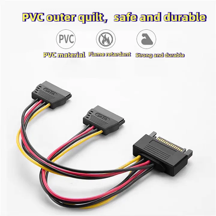 MINGCVIL SATA 1 Male to 2 Daul Female SATA Splitter Cable Hard HDD ...