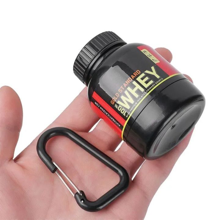 Portable Protein Powder Bottle Medicine Powder Bottle Carabiner Bucket ...