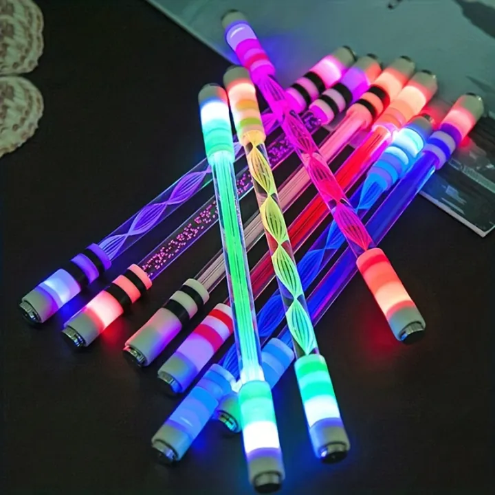 Glowing LED Spinning Pen-Rolling,Stress-Relieving Toy with Mesmerizing ...