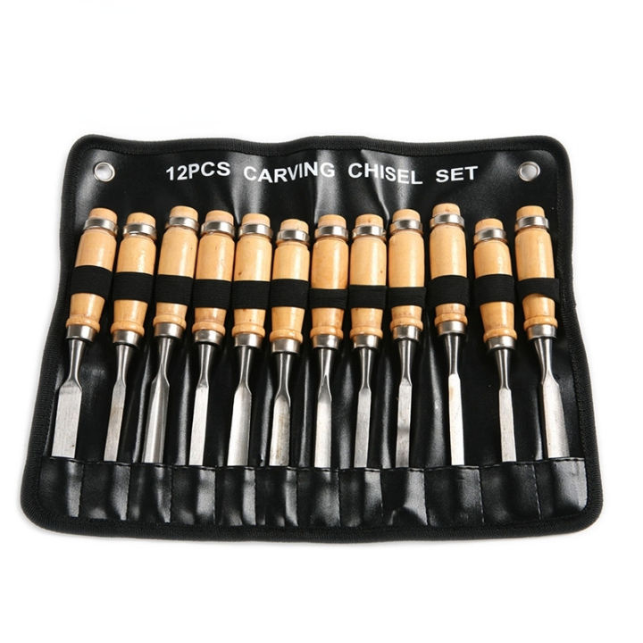 KUNLIYAOI 12Pcs Wood Carving Hand Chisel Tool Set Woodworking ...
