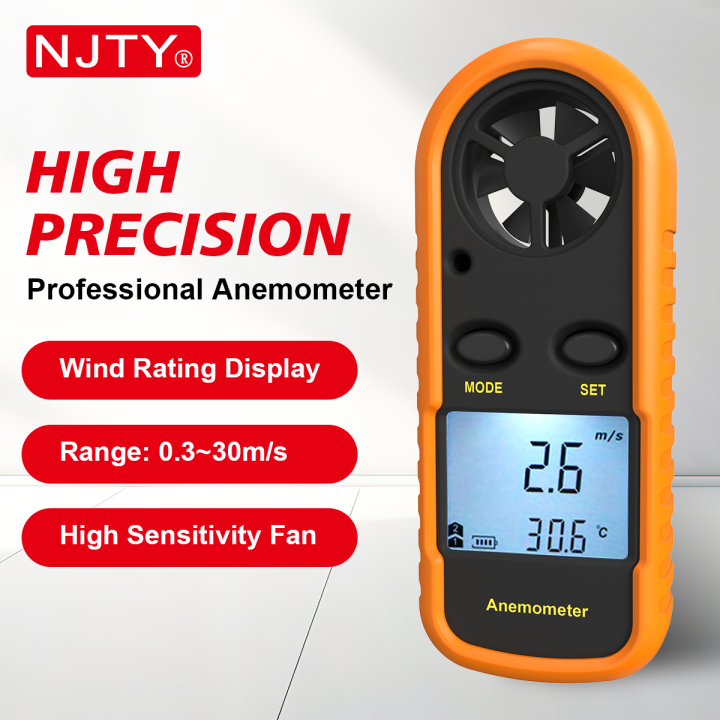 Digital Anemometer 0-30m/s Wind Speed Meter Mini Air Velocity Airflow ...