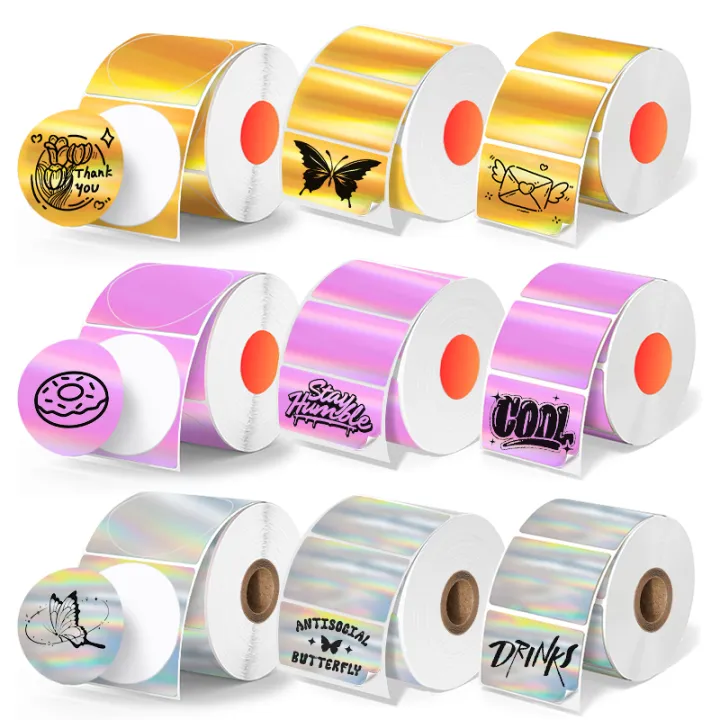 KAYSION HolographicThermal Label Printer Sticker Self-Adhesive Color ...