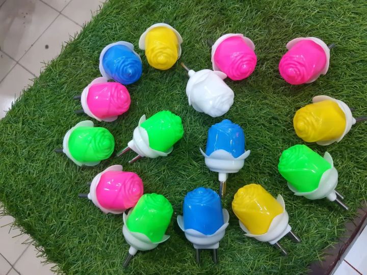 pack of 5 Zero watt LED bulbs multicolor flower shape Design In All ...