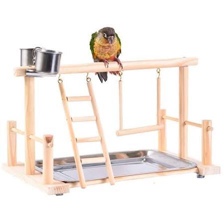 Wooden Perching Stand for Birds/ Birds Playground Stand / Activity Gym ...