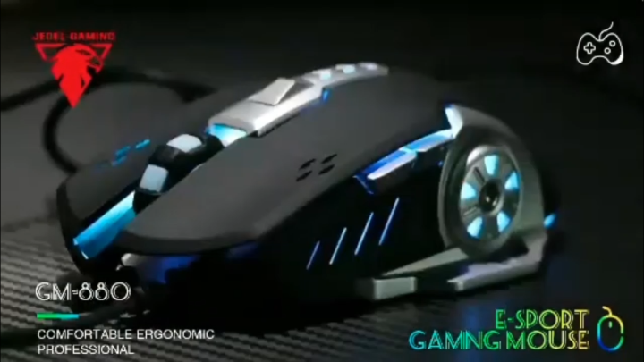 Jedel GM880 6D LED Lighting Gaming Wired Mouse 3600DPI Ergonomic Design ...