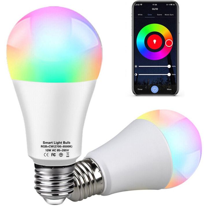 Tuya Smart Led Bulb E27 220V Smart Light Dimable Bluetooth RGB Lamp APP ...