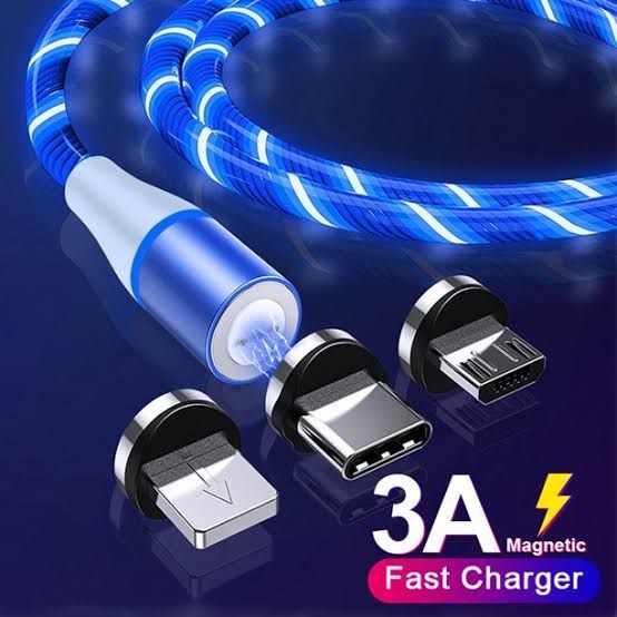 Magnetic flowing Led Charging Cable for mobiles. Chose from 3 different ...