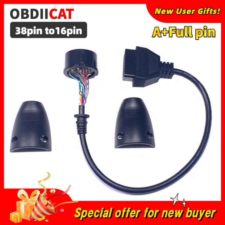 A+++ Quality Full PIN 38 Pin to 16 Pin OBD2 OBDII 38pin Diagnostic ...
