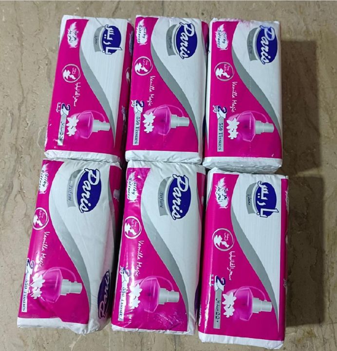 PACK OF 6 Paris Vanilla Magic Perfumed tissue (2ply 550 sheets) 100% Pure Pulp Tissue Soft ...