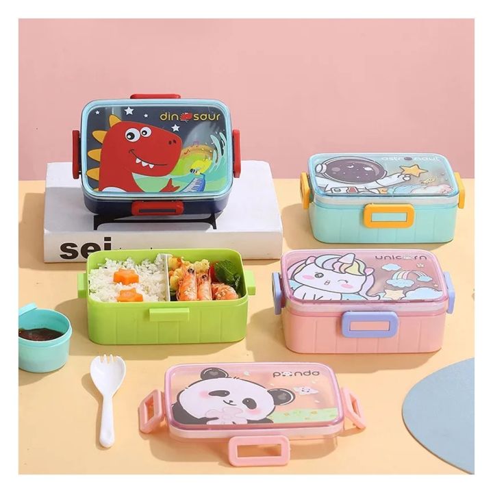 Cartoon Kids’ Lunch Box – Lightweight Bento with Slide Closure for ...