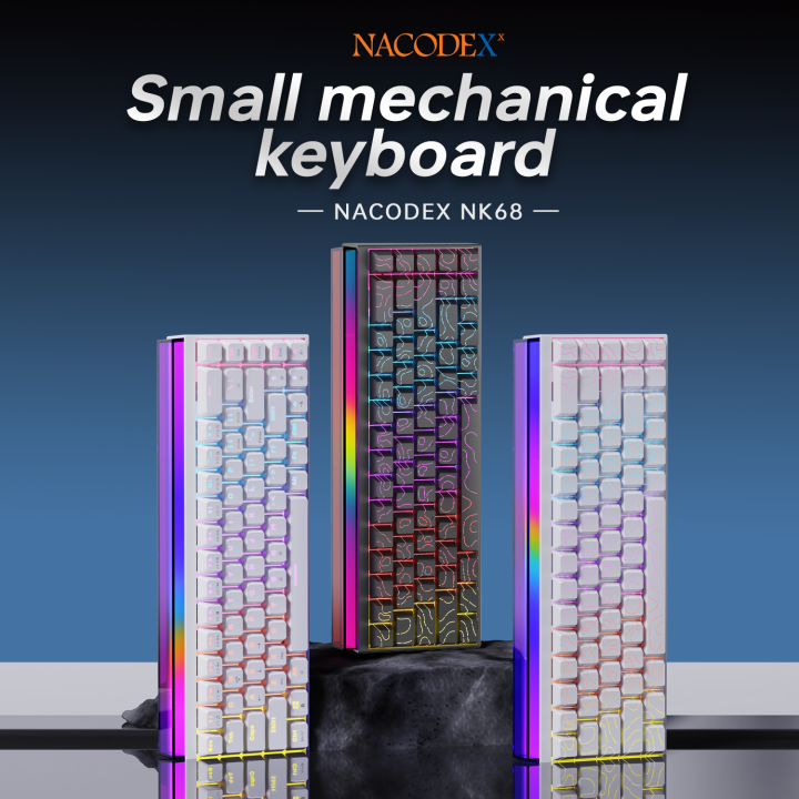 New Ajazz Nacodex Nk68 Mechanical Keyboard Terrain keycap Rgb Light Bar ...