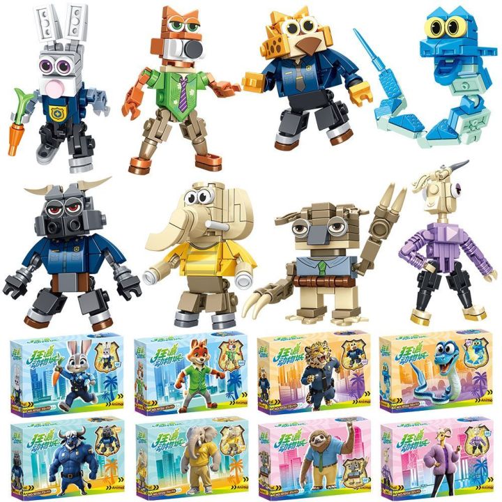 Zootopia 2 Building Blocks Anime Figures Judy Nick Chief Bogo Cartoon ...