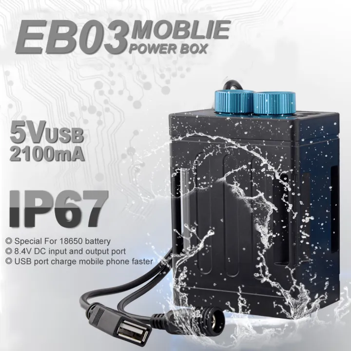 TrustFire EB03 Waterproof 18650 Battery Pack Case USB Charging Phone DC ...