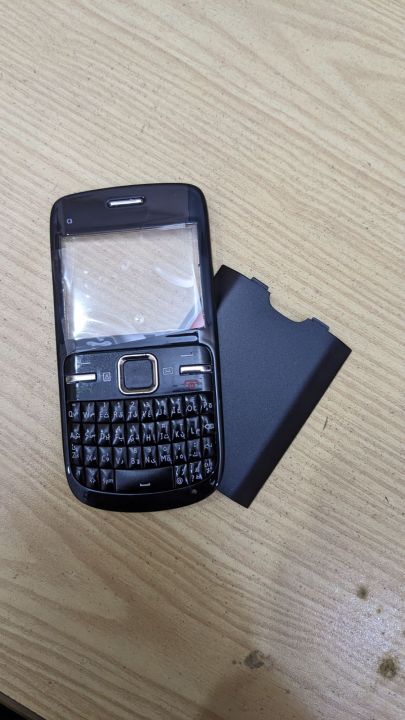 Nokia c3 front and back housing with keypad black and white colours ...