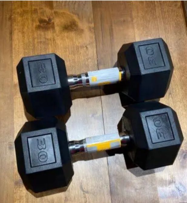PAIR OF (2)Rubber coated dumbles/ high quality dumbles 1kg/2kg/3kg/4kg ...