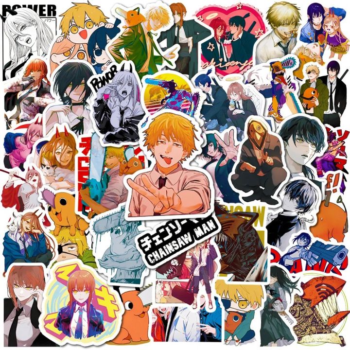 10/30/50pcs Pochita Chainsaw Man Stickers Cool Denji Makima Sticker ...