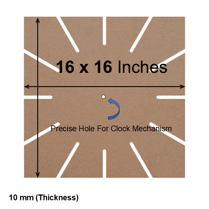 MDF Clock Base | 16 x 16 Inches | 10mm Thick MDF Clock Base for Resin ...