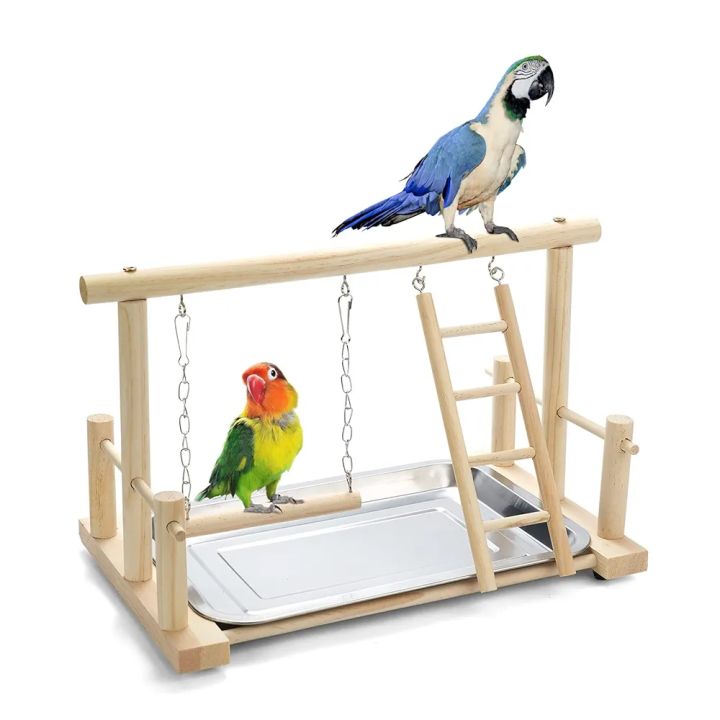 Parrot Perch Playstand Play Gym Stand Playpen Perches Ladder Swing ...