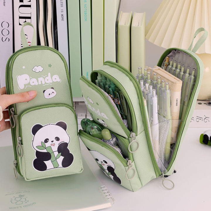 Large Capacity Panda Pencil Case, School Cartoon Pencil Case ...