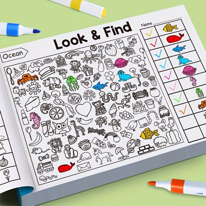 Interactive Hidden Objects Book for Kids , Look and Find Activity Book ...