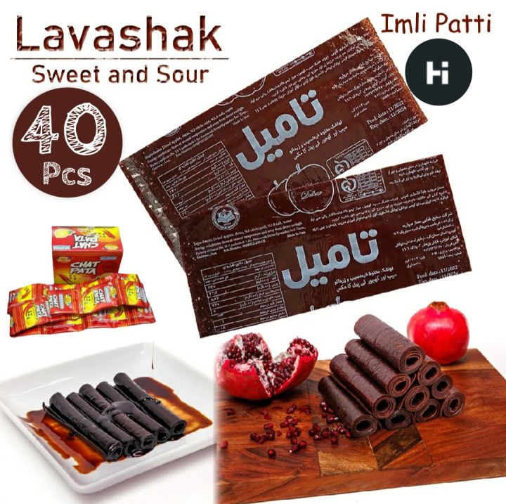 40 Pcs set - 20 local lavashak Fruity lather sheet - 20 Chatpata churan ...