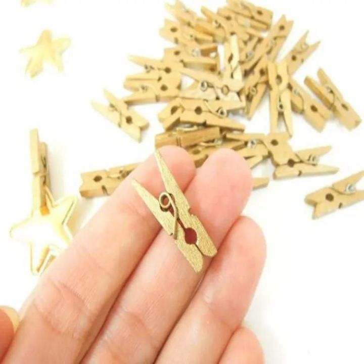 Khaki Wooden Clips Diy Home Store Wall Decoration Clip Clothes hanging ...