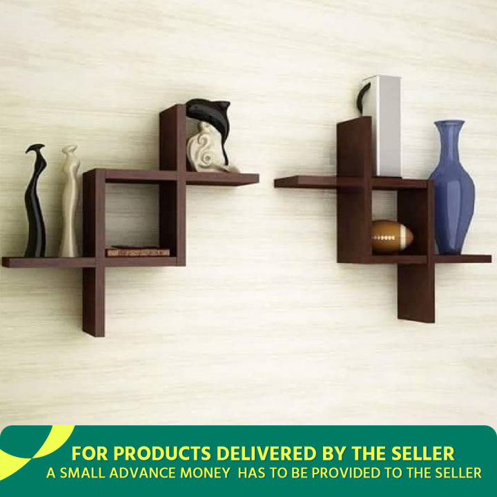 Andormahal Wall Hanging Shelf (2 pieces) Made of Melamine Laminated ...