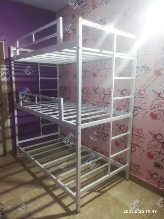 Metal Bunk Bed Triple storey / Iron Three Tier Bed | Daraz.pk