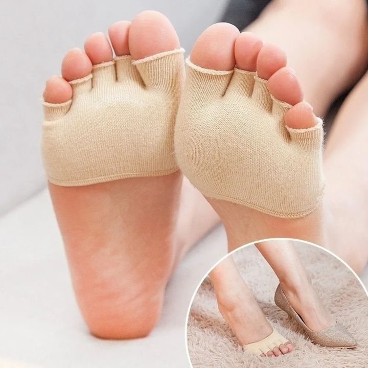 1 Pair Half Toe Socks Five Toes Separator Foot Alignment Pain Relief ...