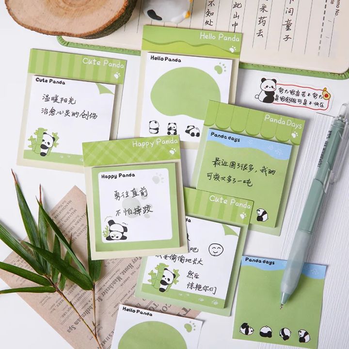30Sheets Cartoon Sticky Notes Pads Posits Stationery Cute Panda Pattern ...