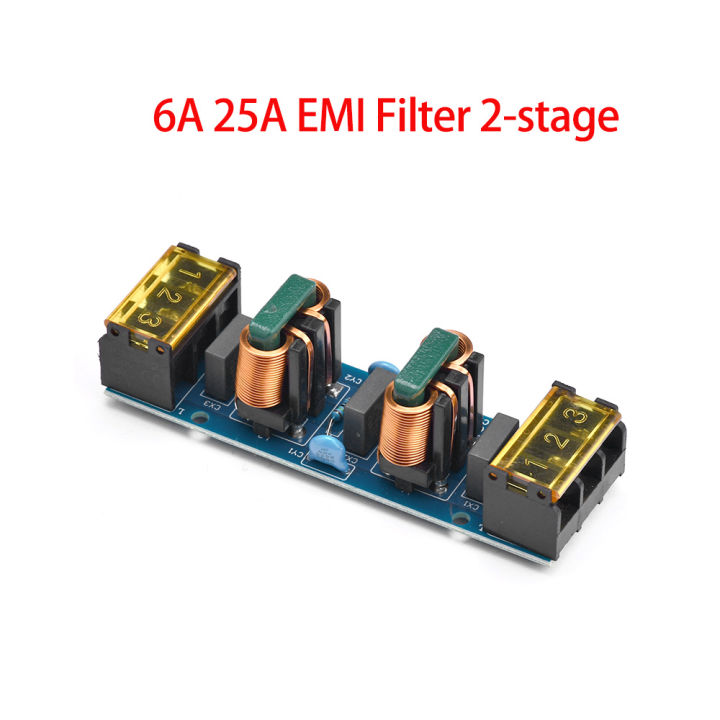 AC 110V 220V 6A 25A EMI Filter 2-stage Electromagnetic Interference Suppressor Common Power EMC ...