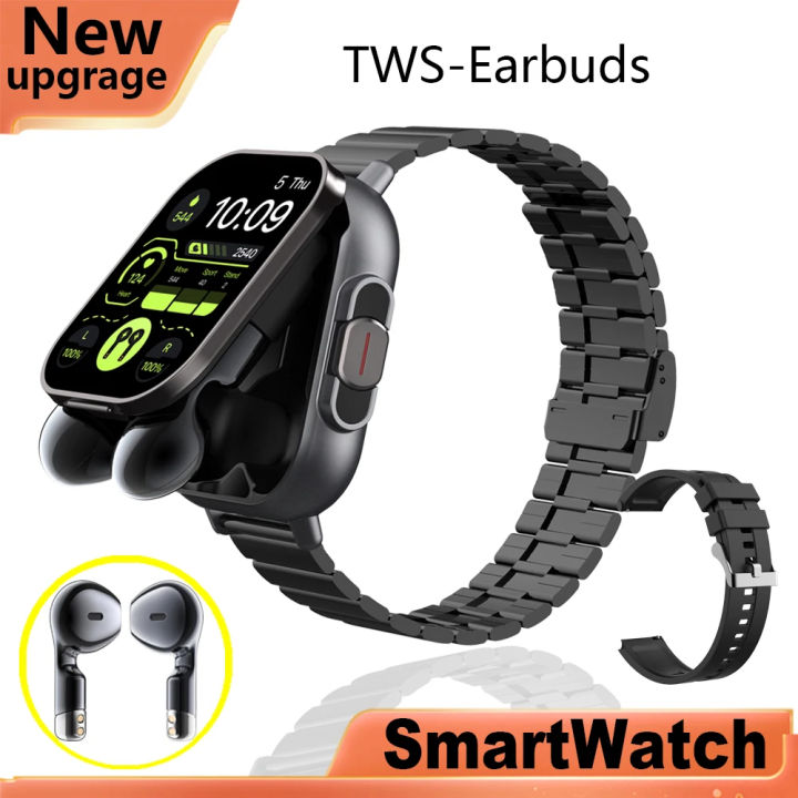 Smart Watch D8 TWS 2-in-1 Headset Bluetooth Talk Heart Rate Blood Pressure Health Monitoring ...