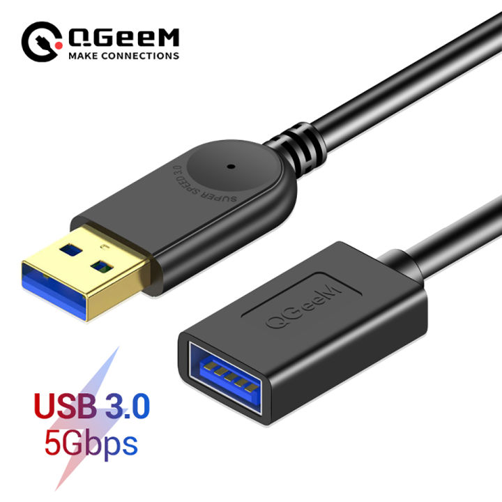 QGeeM USB Extension Cable Cord Super Speed USB 3.0 Cable Male to Female ...